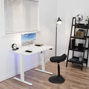 VIVO Electric Height Adjustable 40 x 24 inch Stand Up Desk, Complete Standing Workstation with 2 Button Controller, White 2 Part Top, White Frame, DESK-EP40TW