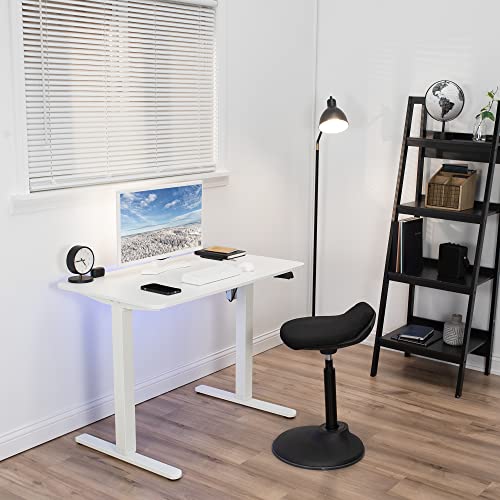 VIVO Electric Height Adjustable 40 x 24 inch Stand Up Desk, Complete Standing Workstation with 2 Button Controller, White 2 Part Top, White Frame, DESK-EP40TW