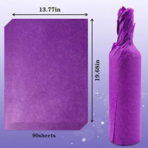 90 Sheets Purple Tissue Paper Bulk,Purple Tissue Paper for Gift Bags,Purple Gift Wrapping Tissue for Halloween,Christmas,Wedding,Birthday,DIY and Crafts,14 x 20 Inch