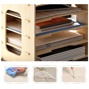 PUNCIA 7Tiers Lengthways Wood Office Paper Organizer for Desk Desktop File Holder Stackable Letter Tray Legal A4 Paper Sorter Document Book Magazine Mail Storage Shelf Rack Desk Literature Organizer