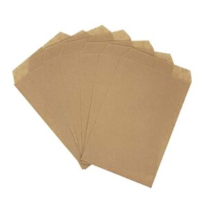 Quotidian Brown Small Flat Kraft Paper Bags 3x5 for Bakery Cookies Treat Candies Dessert Chocolate Soap Wedding Tossing, Stamps, Party Favor, Pack of 100 (3’’ x 5’’)