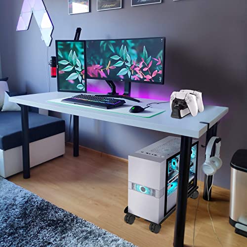 Seloom Computer Tower Stand, Adjustable Mobile CPU Stand, Heavy-Duty PC Tower Stand with Rolling Caster Wheels, Steel Desktop Stand, PC Riser Fits Most PC Gaming Desk Accessories