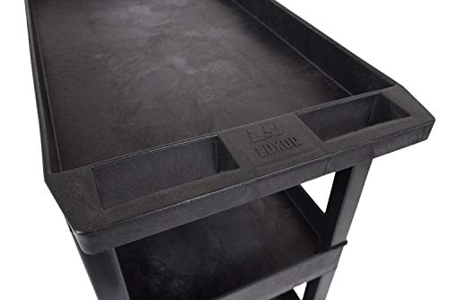 LUXOR EC111-B Tub Storage Cart 3 Shelves - Black,32" x 18"