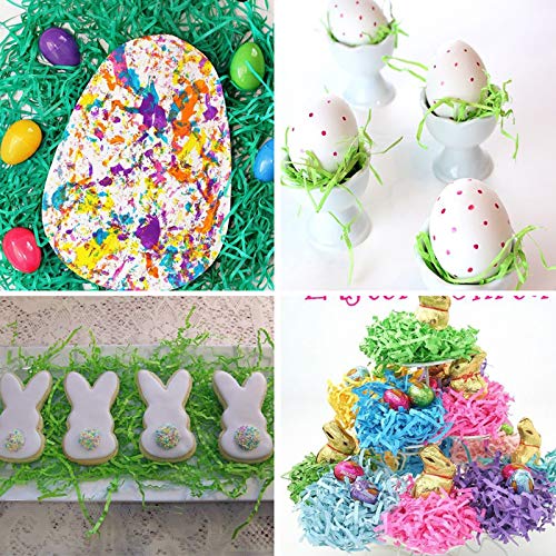 Supla 286 g (10 oz) 13 Colors Shredded Paper Easter Grass Easter Gift Bag Basket Grass Filler Stuffers Paper Shreds Grass in Hot Pink Yellow Dark Green Light Green Sky Blue Lavender for Easter Egg Hunt Party Decorations