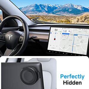 Tesla Phone Mount, MagSafe Car Mount for Tesla Model 3 Model Y, Foldable Hidden Magnetic Phone Mount Fit for iPhone 14 13 12 Series and All Phone, Tesla Model 3 Accessories, Tesla Model Y Accessories