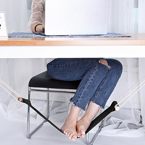 Office Foot Hammock Under Desk Footrest, Adjustable Desk Foot Rest Stand Replace Footstools for Home, Office Study and Relaxing, 1pc/Box Black