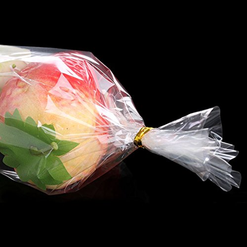 Miraclekoo 400 PCS 4X6 Inch Cellophane Treat Bags Christmas Gift Bag Clear Cello Treat Bags with 400 Twist Ties for Wedding Cookie Gift Candy Bakery Supply,1.4mil