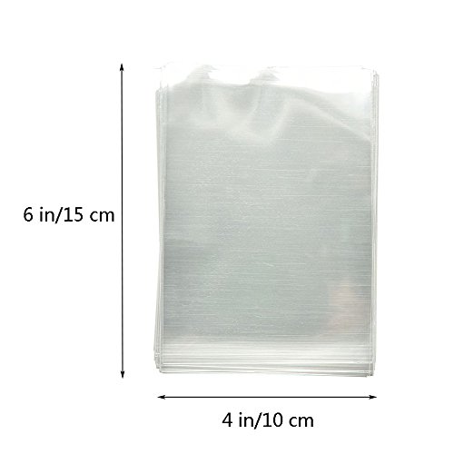 Miraclekoo 400 PCS 4X6 Inch Cellophane Treat Bags Christmas Gift Bag Clear Cello Treat Bags with 400 Twist Ties for Wedding Cookie Gift Candy Bakery Supply,1.4mil