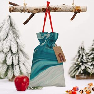 Drawstrings Christmas Gift Bags Blue-White-Pigment-Mix Presents Wrapping Bags Xmas Gift Wrapping Sacks Pouches Medium