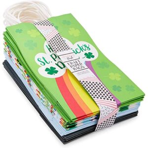 Sparkle and Bash St. Patrick's Party Favor Gift Bags, 4 Designs (9 x 5.3 x 3.15 In, 24 Pack)