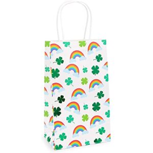 Sparkle and Bash St. Patrick's Party Favor Gift Bags, 4 Designs (9 x 5.3 x 3.15 In, 24 Pack)