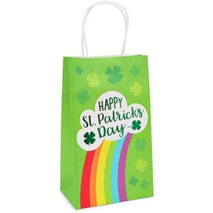 Sparkle and Bash St. Patrick's Party Favor Gift Bags, 4 Designs (9 x 5.3 x 3.15 In, 24 Pack)