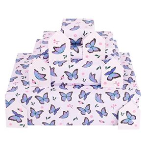 Central 23-6 Wrapping Paper Sheets - Purple Butterflies - GiftWrap for Girls Women - Birthday Gift Wrap - Recyclable - Made in the UK