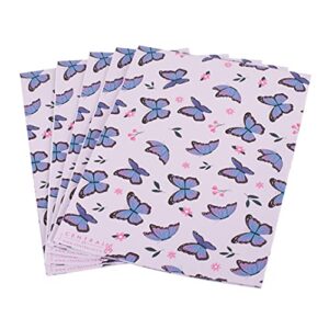 Central 23-6 Wrapping Paper Sheets - Purple Butterflies - GiftWrap for Girls Women - Birthday Gift Wrap - Recyclable - Made in the UK