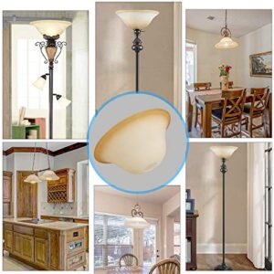 Giluta Floor Lamp Glass Shade Replacement Globe -Fitting Opening 1.625" Elegant Style Small Light Fixture Shade, Height: 4.13 inch (105mm), Width: 9.45 inch (240mm). Lipless