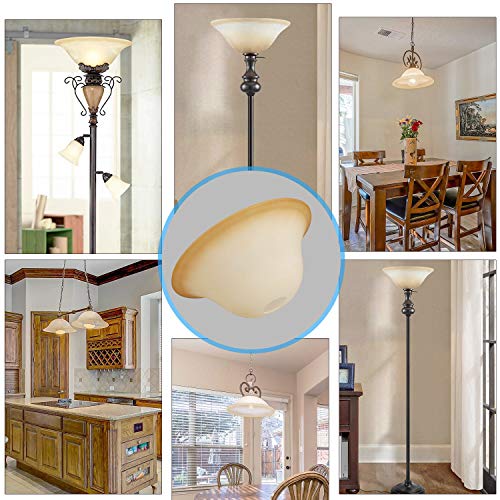 Giluta Floor Lamp Glass Shade Replacement Globe -Fitting Opening 1.625" Elegant Style Small Light Fixture Shade, Height: 4.13 inch (105mm), Width: 9.45 inch (240mm). Lipless