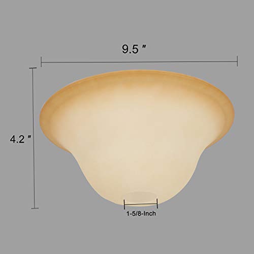 Giluta Floor Lamp Glass Shade Replacement Globe -Fitting Opening 1.625" Elegant Style Small Light Fixture Shade, Height: 4.13 inch (105mm), Width: 9.45 inch (240mm). Lipless