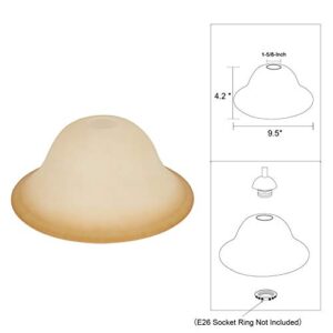 Giluta Floor Lamp Glass Shade Replacement Globe -Fitting Opening 1.625" Elegant Style Small Light Fixture Shade, Height: 4.13 inch (105mm), Width: 9.45 inch (240mm). Lipless