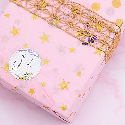 MR FIVE Pink Gold Star Tissue Paper Bulk,20" x 28",Pink Tissue Paper for Gift Bags,Gift Wrapping Paper for DIY and Crafts,Wrapping Paper for Birthday,Holiday,Weddings,30 Sheets