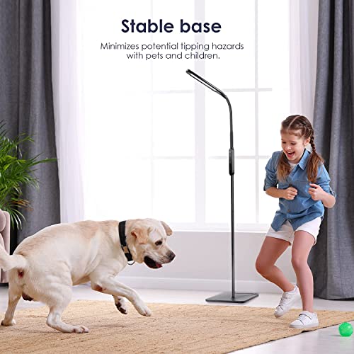 LED Floor Lamp, Laster Reading Standing Lamps with Remote and Touch Control for Living Room, Bedroom, Office with 4 Color Temperature & 4 Brightness Levels, 1H Timer & Memory Function