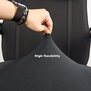 2 Pack Removable Washable Office Computer Chair Seat Covers, Desk Rotating Chair Seat Slipcovers Protectors - Black