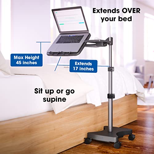 LEVO G2 Rolling Laptop Workstation Stand Cart Desk for Laptops, Books, Tablets, and Art, Made for Sofa, Bed, Chair, or Standing