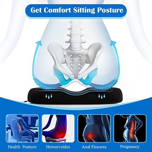 Donut Pillow for Tailbone Pain Hemorrhoid Butt Donut Back Ergonomic Car Seat Cushion for Office Chair,Orthopedic Memory Foam Sitting Pillow Butt Cushion for Coccyx Sciatica Pregnancy Pressure Relief