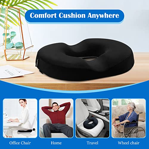 Donut Pillow for Tailbone Pain Hemorrhoid Butt Donut Back Ergonomic Car Seat Cushion for Office Chair,Orthopedic Memory Foam Sitting Pillow Butt Cushion for Coccyx Sciatica Pregnancy Pressure Relief