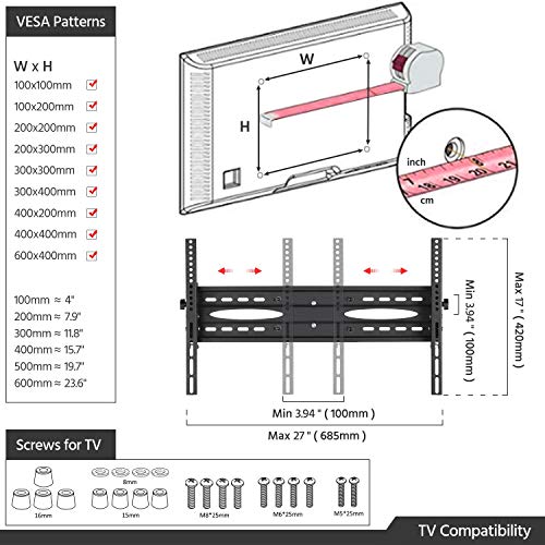 Yaheetech Mobile TV Stand with Wheels, Adjustable Rolling TV Cart for 32 to 75 inch LCD LED Screen TV w/Storage Shelves and Heavy Duty Base, Holds up to 110 Lbs, Max VESA 600x400mm