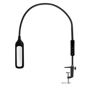 led desk lamp/clamp led lamp/remote control & touch/adjustable flexible gooseneck/modern stylish multiple setting brightness and color bright bulb/by syrinx (black)