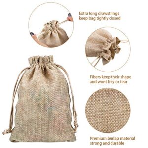 Shappy 50 Pieces 5 x 7 Inch Burlap Bags Linen Organza Burlap Bags with Drawstring Gift Bags for Wedding Party Favors (Grey)