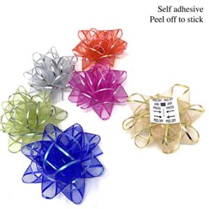 Allgala 24-pc 3" Everyday Gift Wrapping Bows 6-Color Assorted