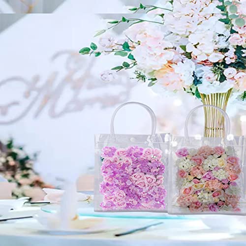 Inn Diary 30pcs Plastic Clear Gifts Bags with Handle Transparent PVC Gift Wrap Bag for Favors Christmas Bags,Reusable Shopping Bags Party Bags