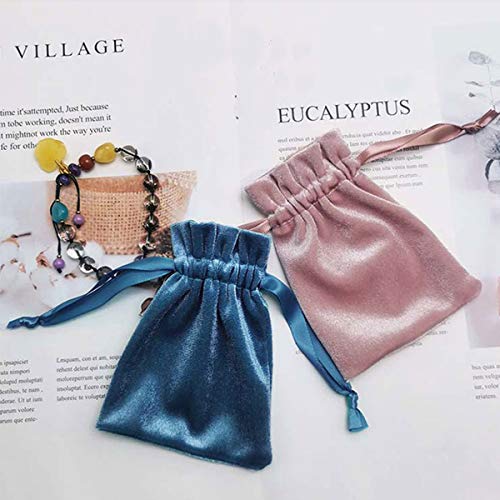 DoGeek 8PCS 3.5" X 4.7" Super Soft Jewelry Bags Luxury Velvet Drawstring Bags Pouches Candy Gift Bags for Christmas Party Wedding Favors