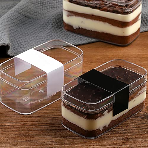 10 Pcs Clear Plastic Rectangle Boxes, 4.64x2.36x2.6" Small Plastic Storage Box with Lid Transparent Clear Containers Display Boxes Favor Gift Box with Glitter Ribbon for Candy Pill Jewelry Christmas