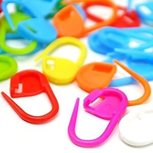 100PC Mix Color Knitting Stitch Counter Crochet Locking Stitch Markers Stitch Needle Clip Knitting Crochet Markers (100)