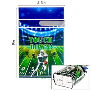 GITMIWS 40pcs Football Party Favors Bags-9'' Football Drawstring Bags Candy Goodies Plastic Drawstring Gift Bags for Rugby Football Themed Party Ideas Boys Kids Decoration Supplies(2 styles, Deep Blue)