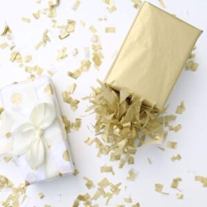 UNIQOOO 40 Sheets Premium Metallic Gold Tissue Gift Wrap Paper Bulk - Perfect Gold Tissue Paper for Gift Bags, Wedding, Party and DIY Crafts - Recyclable Gift Wrapping Accessory, 20X 26