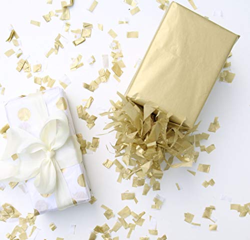 UNIQOOO 40 Sheets Premium Metallic Gold Tissue Gift Wrap Paper Bulk - Perfect Gold Tissue Paper for Gift Bags, Wedding, Party and DIY Crafts - Recyclable Gift Wrapping Accessory, 20X 26