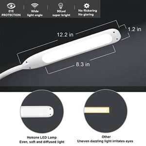 LED Desk Lamp with Clamp,Flexible Gooseneck Clamp Lamp,Dimmable,Touch Control 3 Color Modes,Eye-Care Table Light with Adjustable Arm,Architect Lamp for Home/ Office /Workbench/Reading Working White