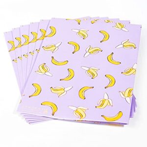 CENTRAL 23 - Purple Gift Wrap - 6 Sheets of Birthday Wrapping Paper - Yellow Bananas - For Men Women Kids - Recyclable