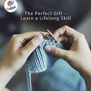 CraftLab Knitting Kit for Beginners, Kids and Adults Includes All Knitting Supplies: Wool Yarn, Wooden Knitting Needles, Yarn Needle and Instructions – Fantastic Gift