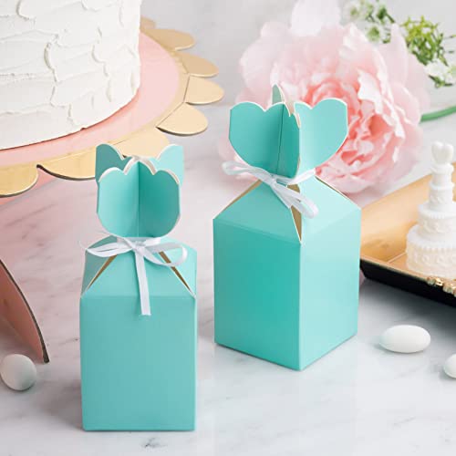 Efavormart 25 Pack Turquoise Vase Shape Favor Boxes with Satin Ribbons Cardboard Wedding Gift Boxes