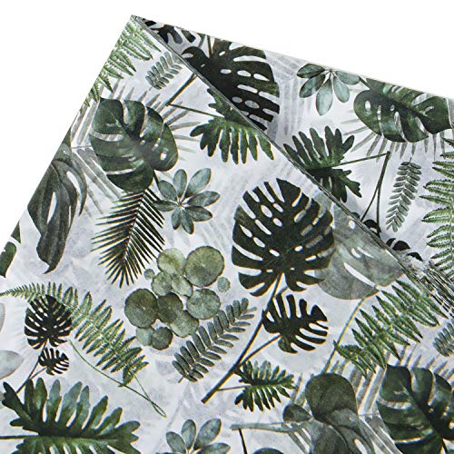 WRAPAHOLIC Gift Wrapping Tissue Paper - 24 Sheets 19.7x27.5 Inch Tropical Plam Leaf Print Gift Wrap Paper Bulk for Packing, DIY Crafts