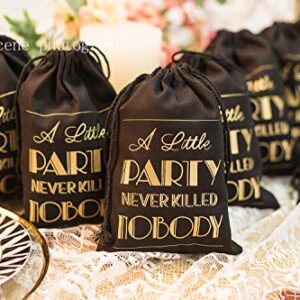 Hangover Kit Bags Portable Key Bag Gifts Bag Avoid Hangover Favor Bag Bachelor Party Wedding Gifts for 21st Birthday Pirate Themed Party Bridal Shower 5x7 Inches, Black Set 10