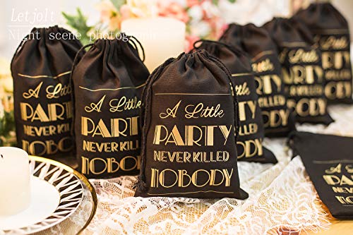 Hangover Kit Bags Portable Key Bag Gifts Bag Avoid Hangover Favor Bag Bachelor Party Wedding Gifts for 21st Birthday Pirate Themed Party Bridal Shower 5x7 Inches, Black Set 10