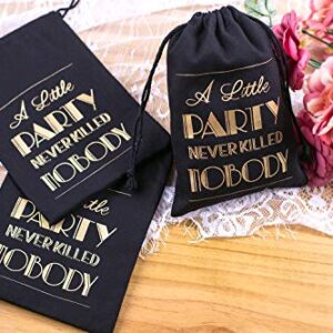 Hangover Kit Bags Portable Key Bag Gifts Bag Avoid Hangover Favor Bag Bachelor Party Wedding Gifts for 21st Birthday Pirate Themed Party Bridal Shower 5x7 Inches, Black Set 10