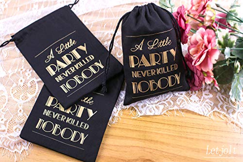 Hangover Kit Bags Portable Key Bag Gifts Bag Avoid Hangover Favor Bag Bachelor Party Wedding Gifts for 21st Birthday Pirate Themed Party Bridal Shower 5x7 Inches, Black Set 10