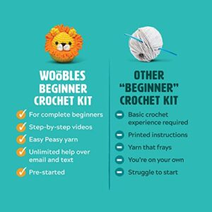 The Woobles Beginners Crochet Kit with Easy Peasy Yarn as seen on Shark Tank - Crochet Kit for Beginners with Step-by-Step Video Tutorials - Pierre The Penguin