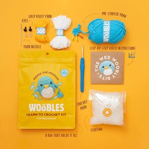 The Woobles Beginners Crochet Kit with Easy Peasy Yarn as seen on Shark Tank - Crochet Kit for Beginners with Step-by-Step Video Tutorials - Pierre The Penguin